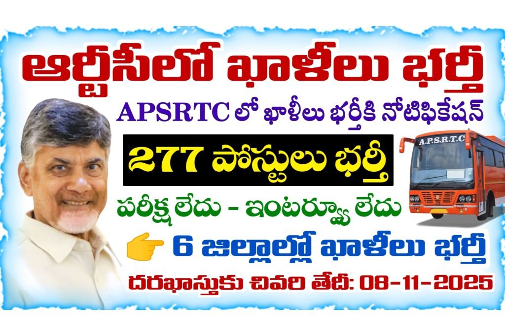 APSRTC Recruitment Notification 2025 | 277 Vacancies, Apply Online